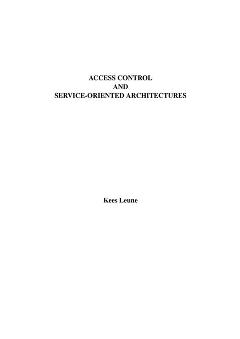 pdf access control and service oriented architectures