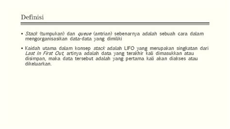 Stack Tumpukan Struktur Data Definisi Stack Tumpukan Dan