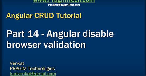 Sql Server Net And C Video Tutorial Angular Disable Browser Validation Slides
