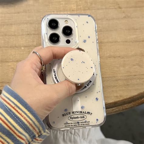 미드나잇바이브 주문폭주🔥 클리어 블루 도트 맥세이프 카드수납 그립톡 스마트톡 아이폰 11 12 13 14 15 프로 맥스 투명 커플 우정 케이스