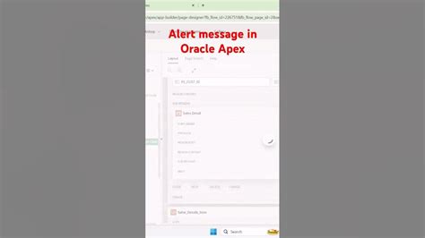 Alert Message With Javascript In Oracle Apex Apex Oracleapex Alert Javascript Alertmessage