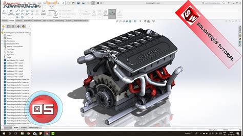 Solidworks tutorial V12 engine | Ep 05 Full HD 😍 - YouTube