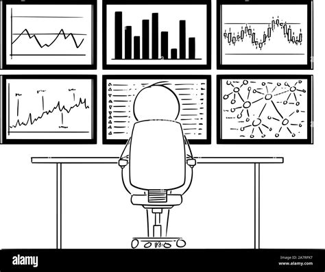Businessman Analyzing Data On Stock Vector Images Alamy