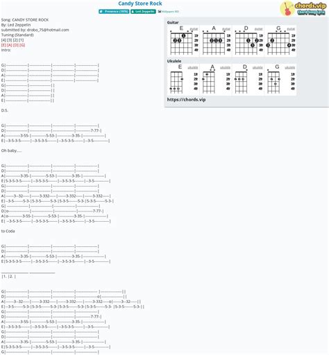 Chord Candy Store Rock Tab Song Lyric Sheet Guitar Ukulele Chords Vip