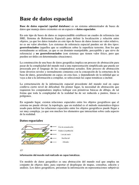 base de datos espacial pdf sistema de información geográfica