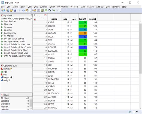 Solved How To Use Jsl To Color Local Cells By Value Jmp User Community