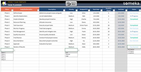 Project Plan Template In Excel Project Planner Download