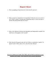 Graphing Activity Lab Report Sheet Report Sheet Why Is Graphing An Important Tool In The