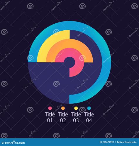 Radial Bar Infographic Chart Design Template For Dark Theme Stock Vector Illustration Of