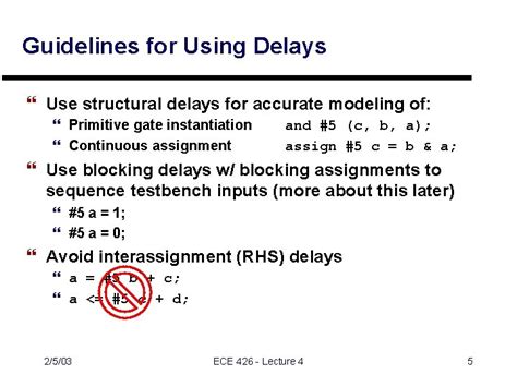 ECE 426 VLSI System Design Lecture 4 Advanced