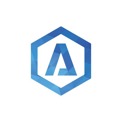 Premium Vector A Letter With Hexagon Shape Polygon Logo Monogram Design In Blue Color Vector Eps