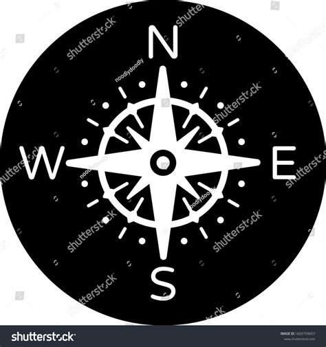 Minimalistic Black White Compass Stock Vector Royalty Free 1603759657
