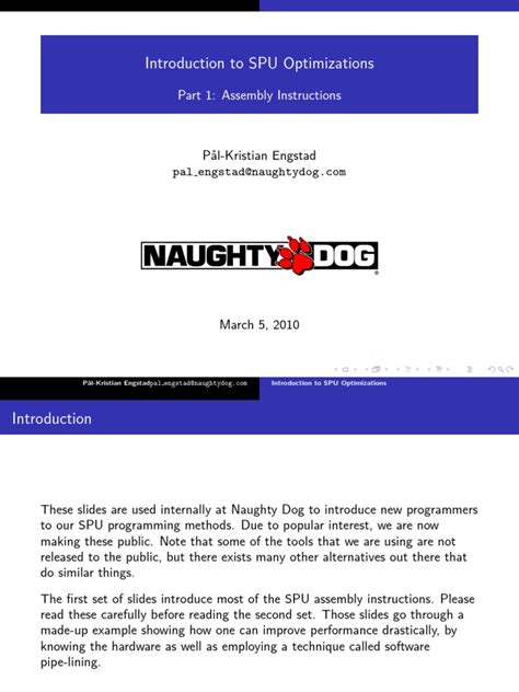 intro spu optimizations part 1 pdf integer computer science
