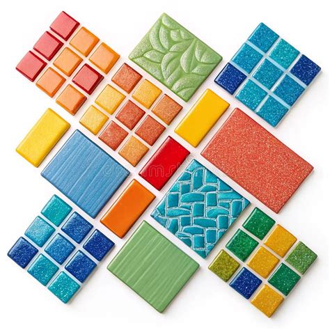 Mosaic Tiles In Assorted Shapes And Colors Stock Illustration
