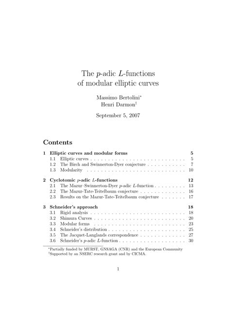 Pdf The P Adic L Functions Of Modular Elliptic Curves