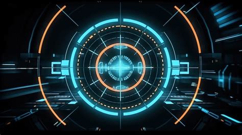 게임 배경 디자인을 위한 미래형 인터페이스 Hud 디자인hudgui 기술 배경 디지털 데이터 생성 Ai 프리미엄 사진