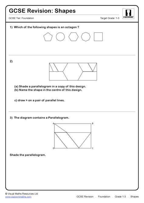 Shapes Gcse Questions Gcse Revision Questions