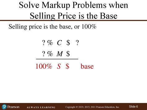Mathematics of selling section Markup on selling price презентация