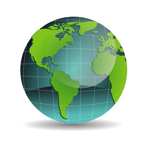 지구 글로브 흰색 절연 프리미엄 벡터