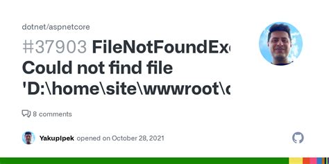 FileNotFoundException Could Not Find File D Home Site Wwwroot Obj Issue 37903 Dotnet