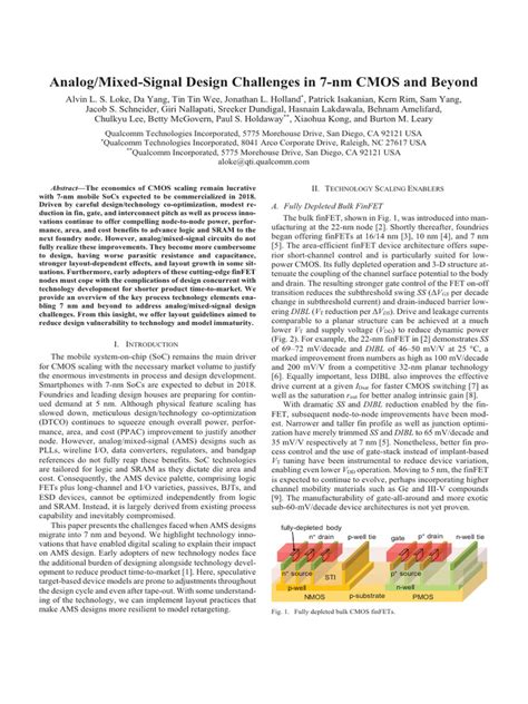 analog mixed signal design challenges in 7 nm cmos and beyond pdf