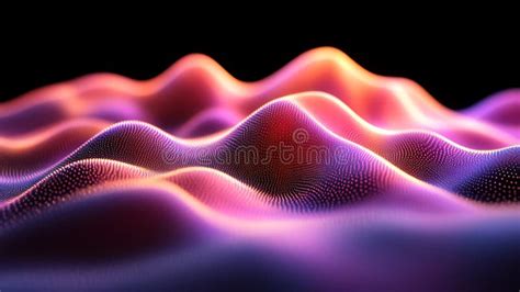 Abstract Glowing Particle Wave Landscape Illustration Stock Illustration Illustration Of Waves