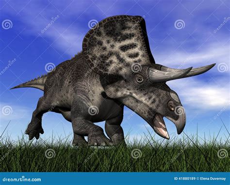 Zuniceratops Dinosaur Colored Cartoon Illustration