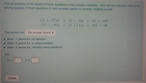 Solved Find All Solutions Of The System Of Linear Equations Chegg