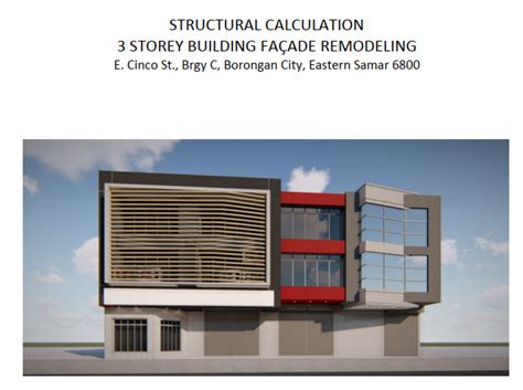 Structural Calculation 3 Storey Building Façade Remodeling Vicivil Com