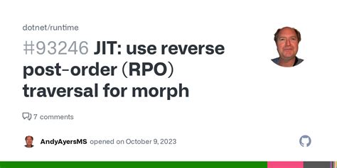 JIT Use Reverse Post Order RPO Traversal For Morph Issue Dotnet Runtime GitHub