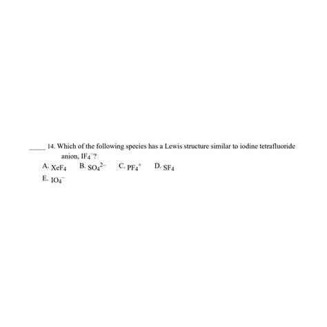 Solved Which of the following species has a Lewis structure | Chegg.com