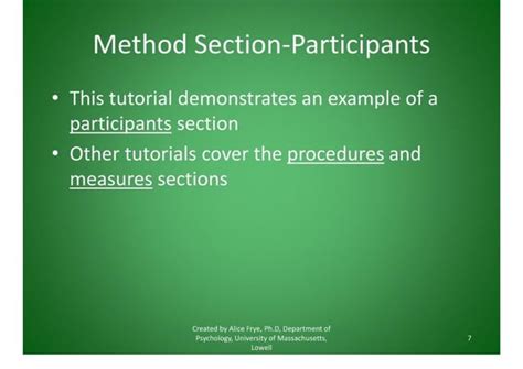 Method Section Ppt