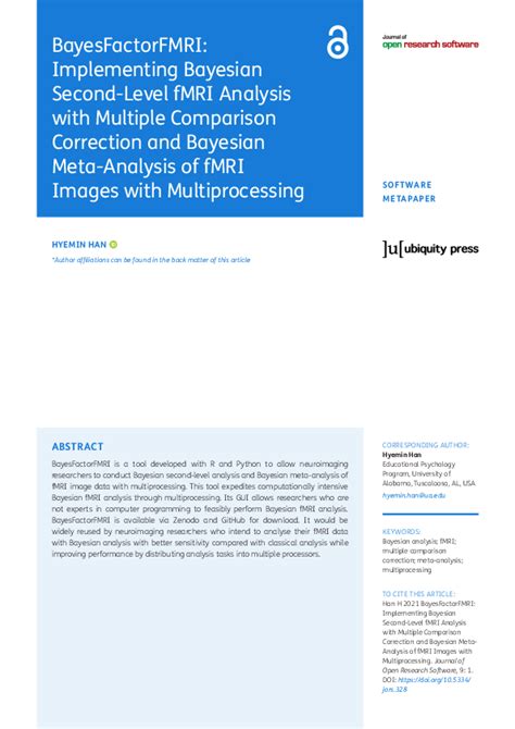 Pdf Bayesfactorfmri Implementing Bayesian Second Level Fmri Analysis