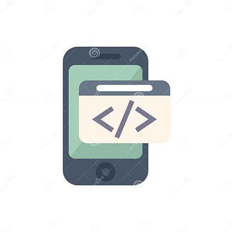 This Flat Vector Illustration Shows The Concept Of Mobile App Development Stock Illustration