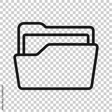 File Folder Icon In Transparent Style Documents Archive Vector Illustration On Isolated