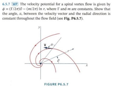 solved 6 5 7 wp the velocity potential for a spiral vortex