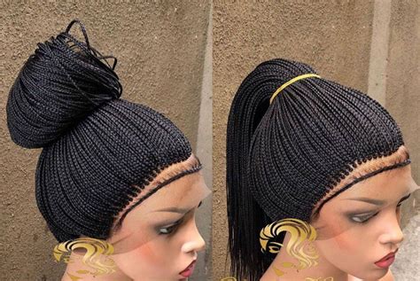 Ready To Ship Braided Wig Closure Wig Cornrow Braids Wig Cornrow Wigs