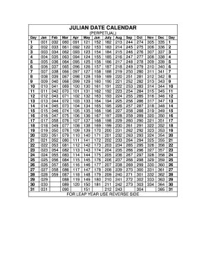 Printable Julian Date Calendar Forms And Templates Fillable Samples In PDF Word To