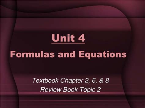 PPT Unit Formulas And Equations PowerPoint Presentation Free Download ID
