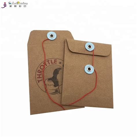 Customized String Closure Envelope Folder Kraft String Tie Envelope