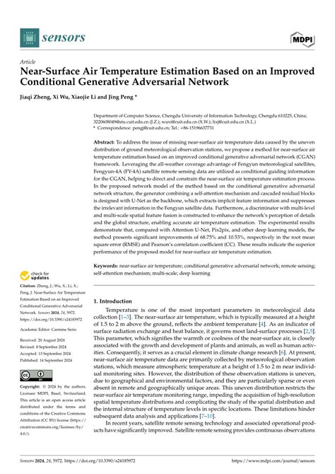 Pdf Near Surface Air Temperature Estimation Based On An Improved Conditional Generative