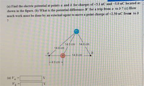 Solved A Find The Electric Potential At Points A And B For Chegg