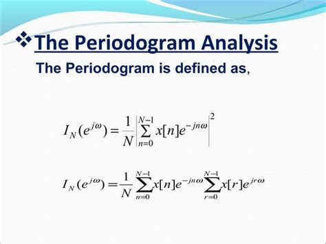 Use Of Dft In Power Spectral Estimation Ppt