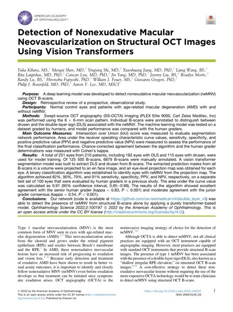 Pdf Detection Of Nonexudative Macular Neovascularization On Structural Optical Coherence