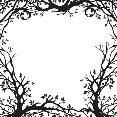 AI Generated Tree Silhouette Border Frame PNG Transparent Background PNG
