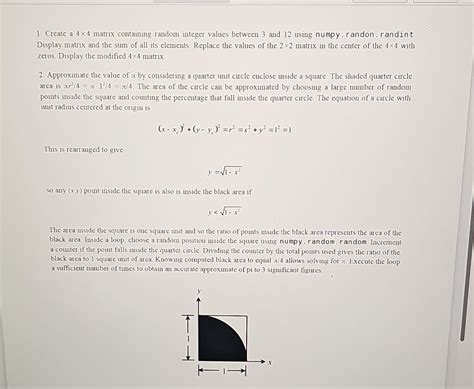 Solved 1 Create A 4×4 Matrix Containing Random Integer
