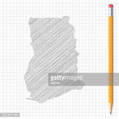 Ghana Map Sketch With Pencil On Grid Paper Royalty Free Vector Stock FreeImages
