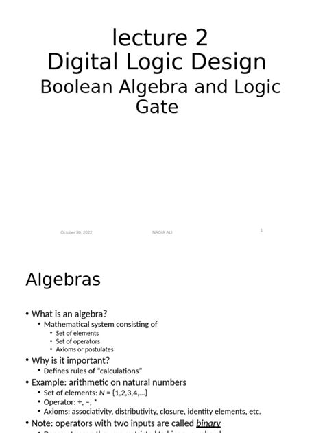 Lect 2 Boolean Algebra And Logic Gates Pdf Logic Gate Integrated