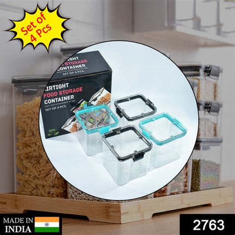 4pc square container 700ml used for storing types of food stuffs and