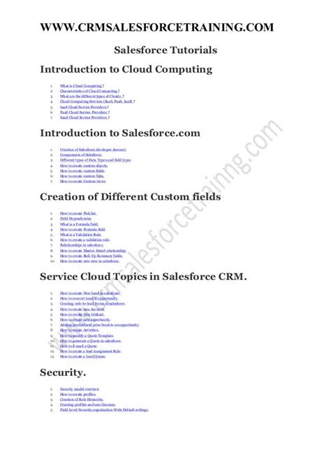 Salesforce Training Tutorials